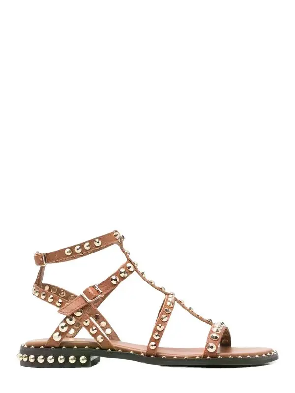 Ash Stud-embellished Multi-strap Sandals - Brown