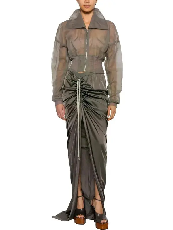 Rick Owens Sheer-finish Cropped Jacket - Grey