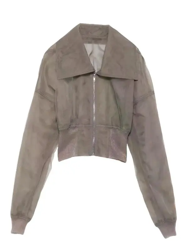 Rick Owens Sheer-finish Cropped Jacket - Grey