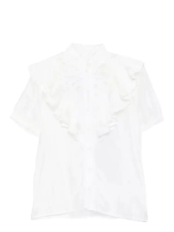 CENERE GB Ruffled Shirt - White