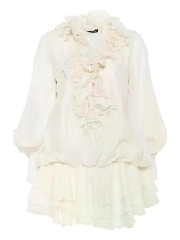 CENERE GB Ruffled Blouse - Neutrals