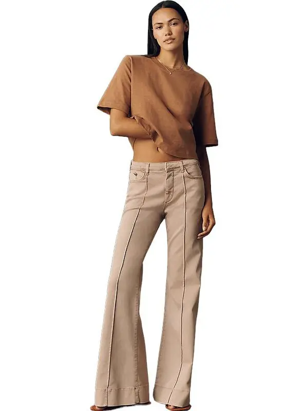 PILCRO The Sweetheart Flare Pants - Mushroom