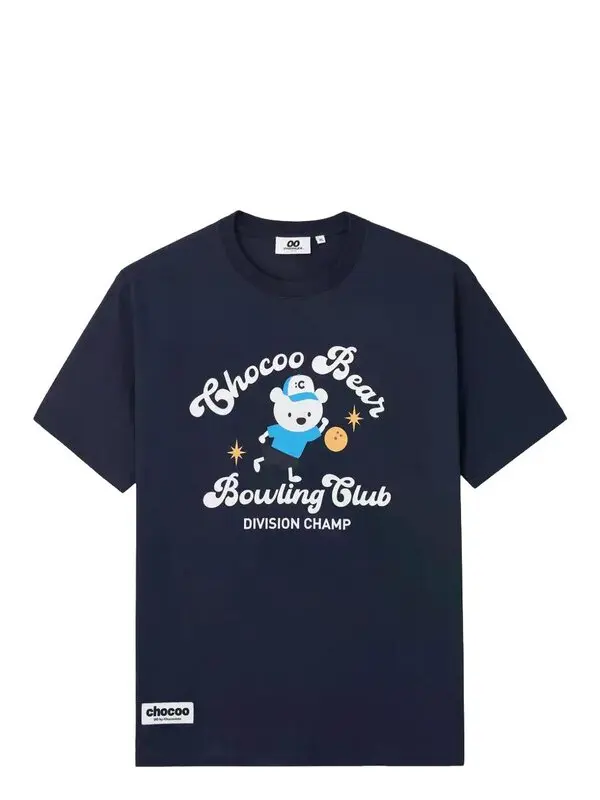 CHOCOOLATE Bear-print Cotton T-shirt - Blue