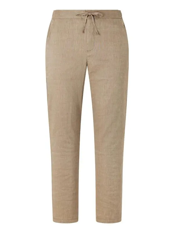Frescobol Carioca Straight-leg Cotton-blend Suit Trousers - Neutrals