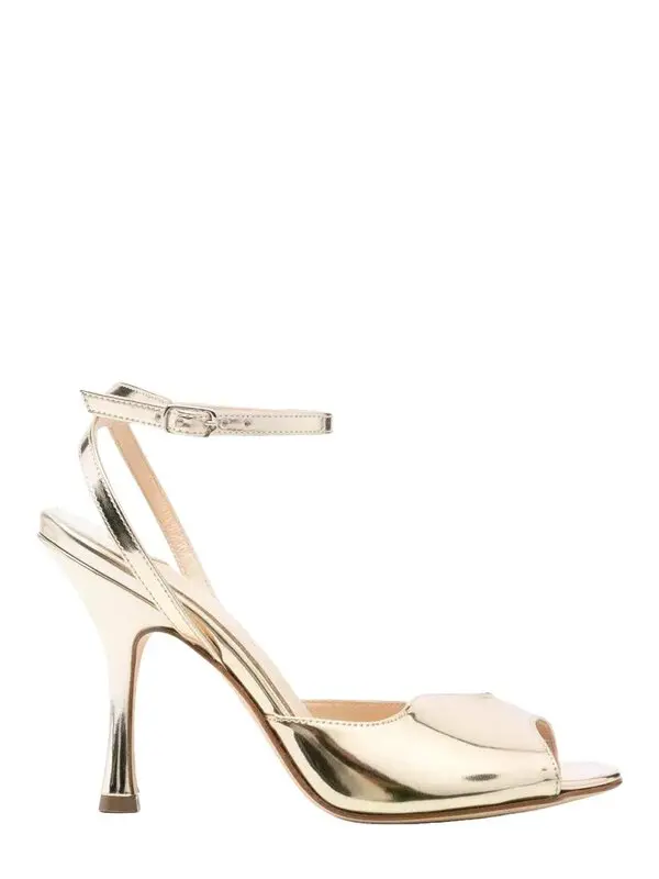 ANNA F. Metallic Peep-toe Stiletto Sandals - Gold