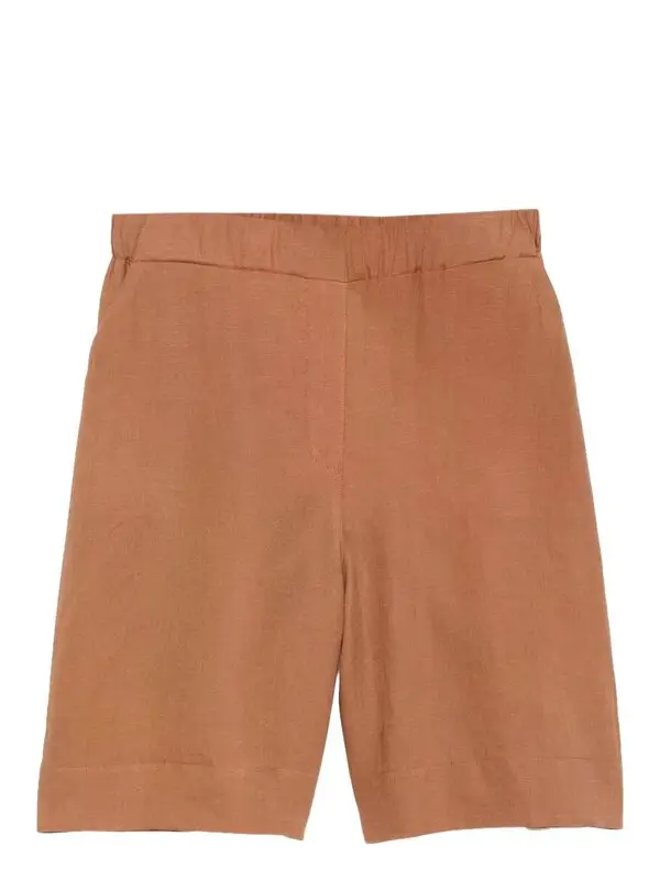 GRAN SASSO Elasticated-waistband Linen Shorts - Brown