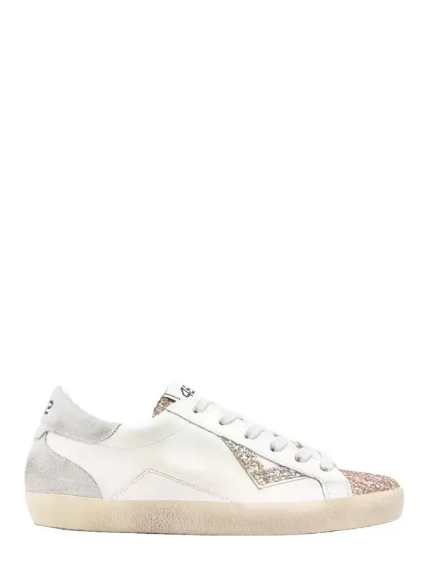 4B12 Glitter-detail Sneakers - White