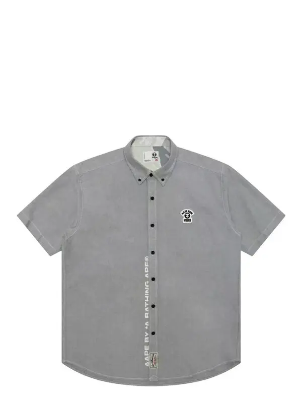 AAPE BY *A BATHING APE Logo-patch Short-sleeve Shirt - Grey