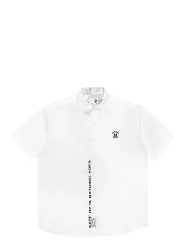 AAPE BY *A BATHING APE Logo-patch Short-sleeve Shirt - White