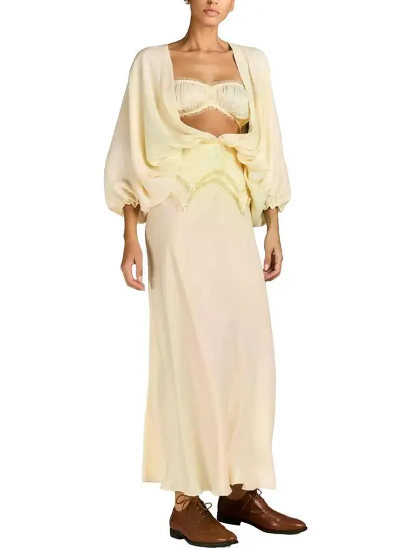 MARK-OFF Polina Satin Maxi Skirt - Neutrals
