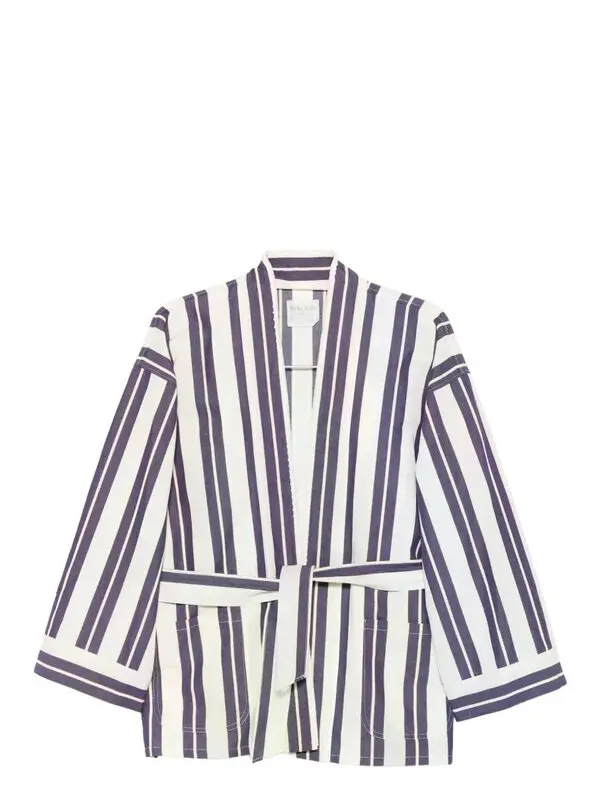 FORTE_FORTE Striped Belted Jacket - Neutrals
