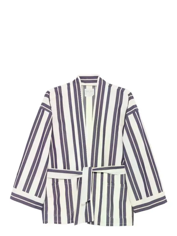 FORTE_FORTE Striped Belted Jacket - Neutrals