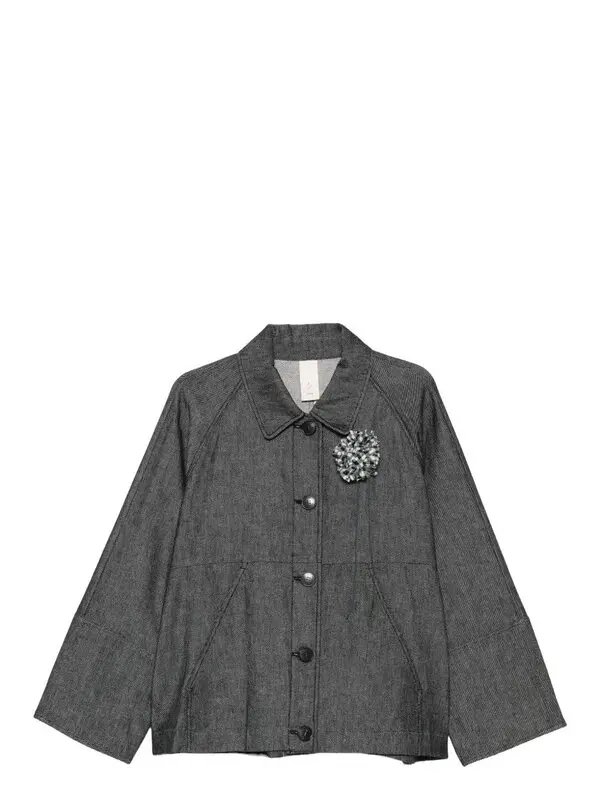 Soh Brooch-detail Jacket - Black