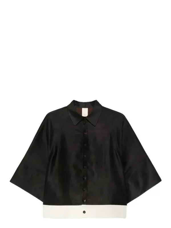 Soh Contrast-hem Shirt - Black