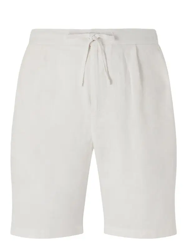 Frescobol Carioca Rui Straight-leg Pleated Drawstring Shorts - Neutrals