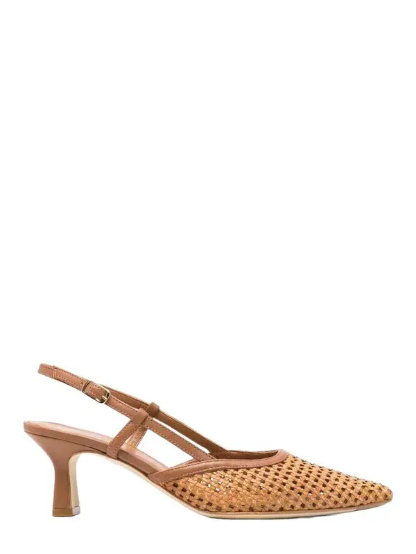 JULIE DEE Woven Slingback Pumps - Neutrals