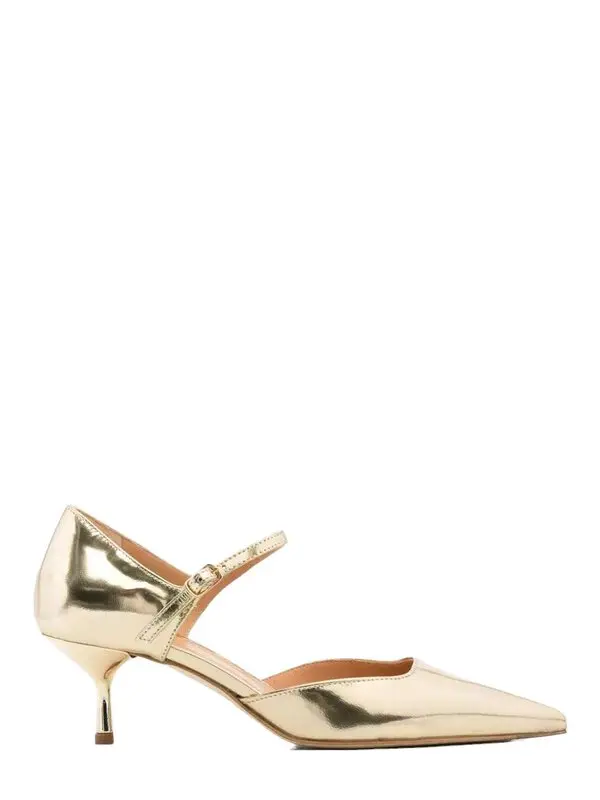 THE SELLER Pointed-toe Buckle-strap Pumps - Gold