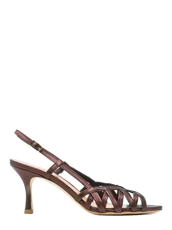 THE SELLER Metallic Cage Slingback Pumps - Brown