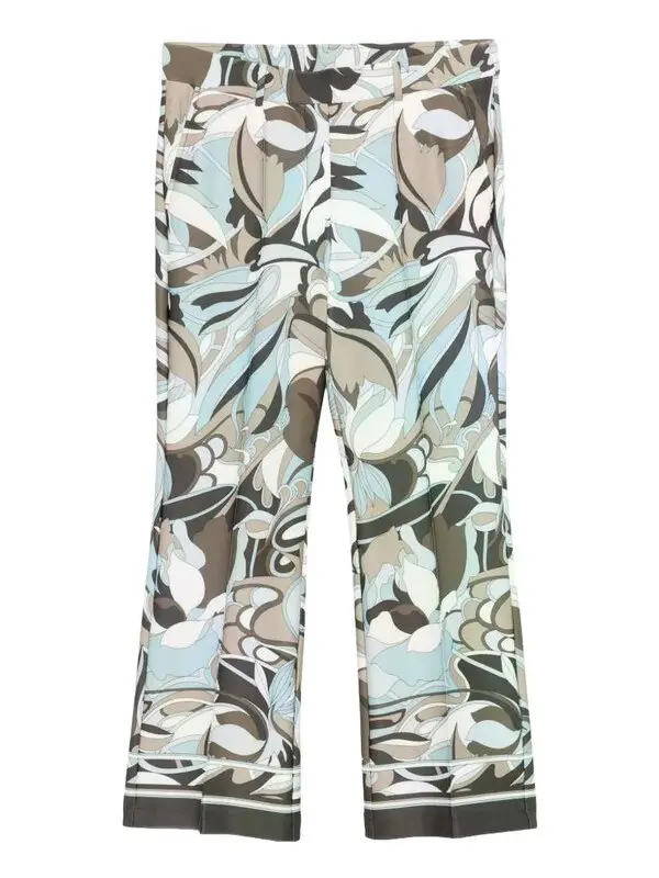 CAMBIO Francoise Abstract-print Trousers - Blue