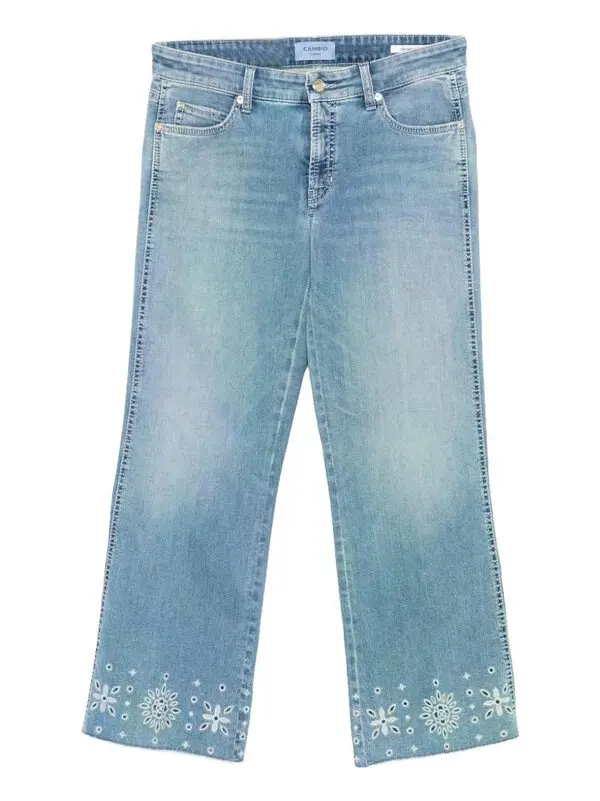 CAMBIO Francesca Broderie Anglaise Jeans - Blue