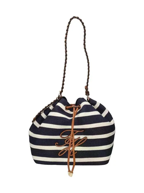 Tommy Hilfiger Striped Braided-strap Shoulder Bag - Blue