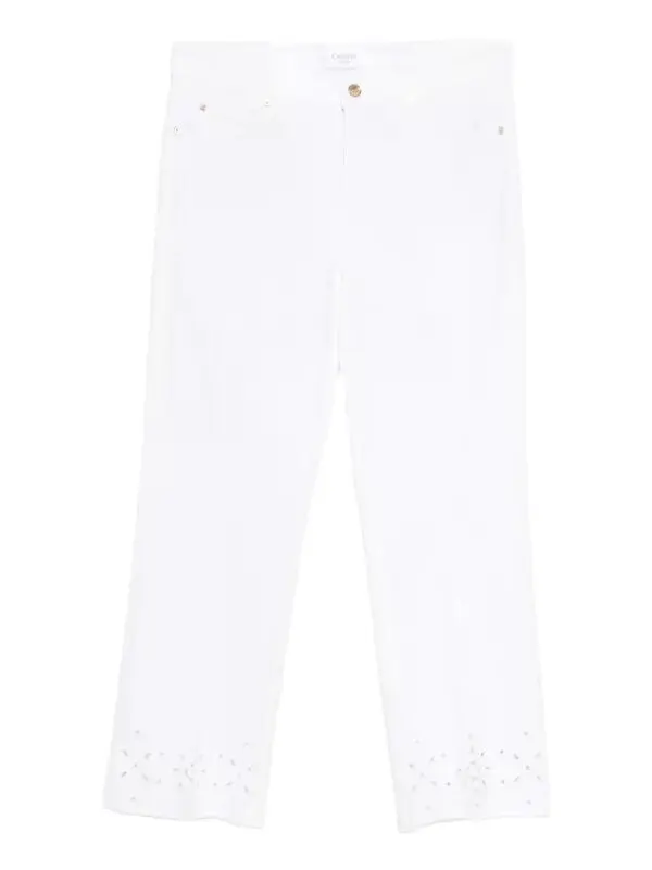 CAMBIO Francesca Broderie Anglaise Trousers - White