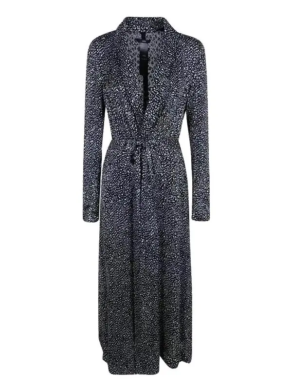 SAPIO Devoré Belted Coat - Black
