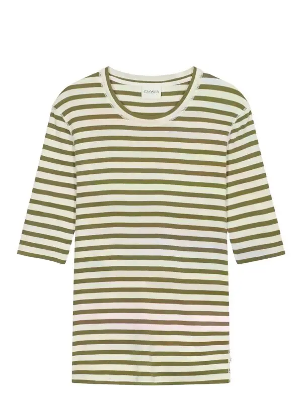 Closed Striped Crew-neck T-shirt - Green