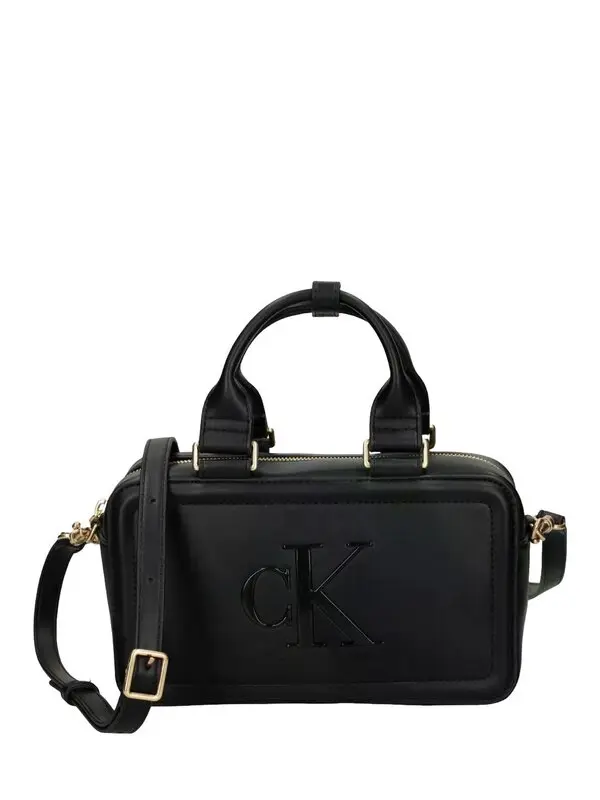Calvin Klein Top Handle Crossbody Bag With Logo Detail - Black
