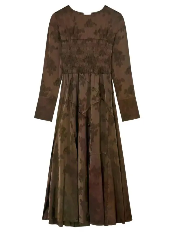 GANNI Floral-jacquard Maxi Dress - Brown