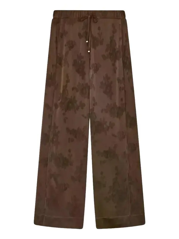 GANNI Floral Jacquard Trousers - Brown