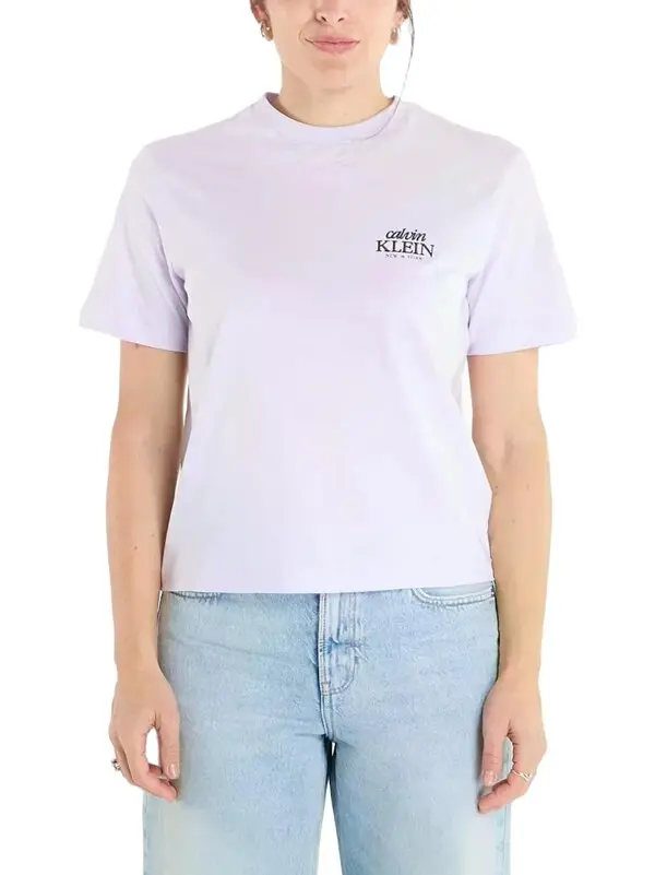 Calvin Klein Logo-embroidered T-shirt - Purple