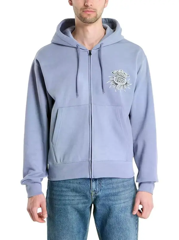 VANS Logo-print Zip-up Hoodie - Blue