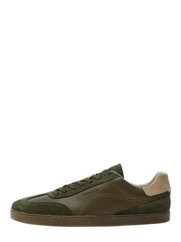 GROUNDS Panelled Suede-trim Sneakers - Green