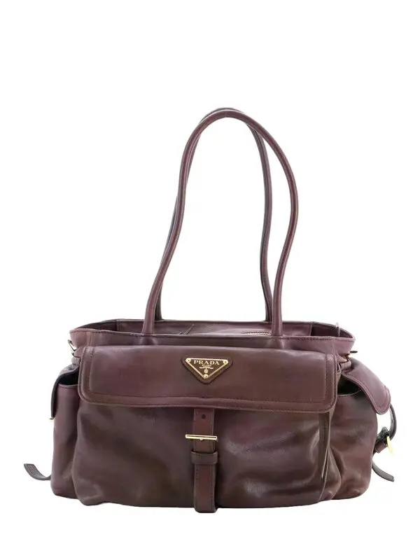 Prada Explore Nappa Leather Medium Tote - Brown
