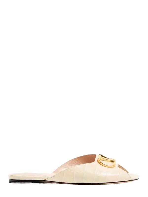 Valentino Garavani Vlogo Signature Slide Sandals - Neutrals