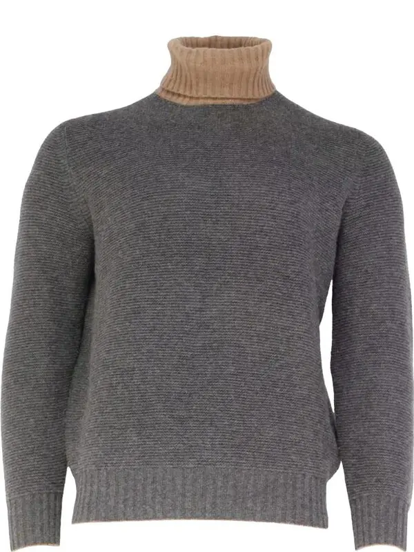 Brunello Cucinelli Knitted Roll-neck Sweater - Grey