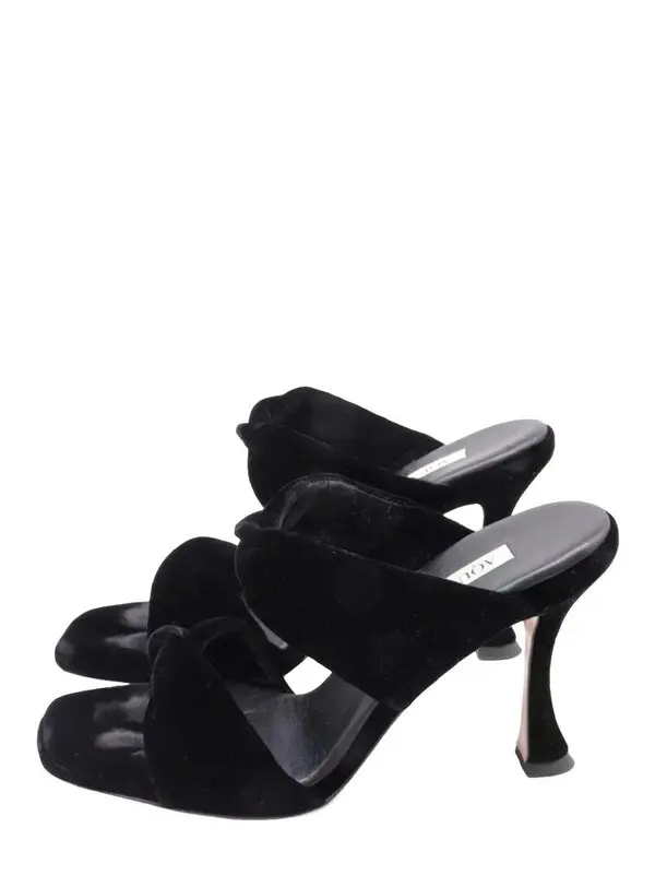 AQUAZZURA Twist Velvet Sandals - Black