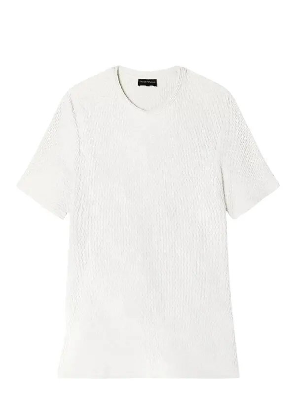 Emporio Armani Honeycomb-texture T-shirt - Neutrals