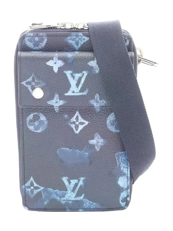 LOUIS VUITTON 2021 Monogram Ink Watercolor Phone Pouch - Blue