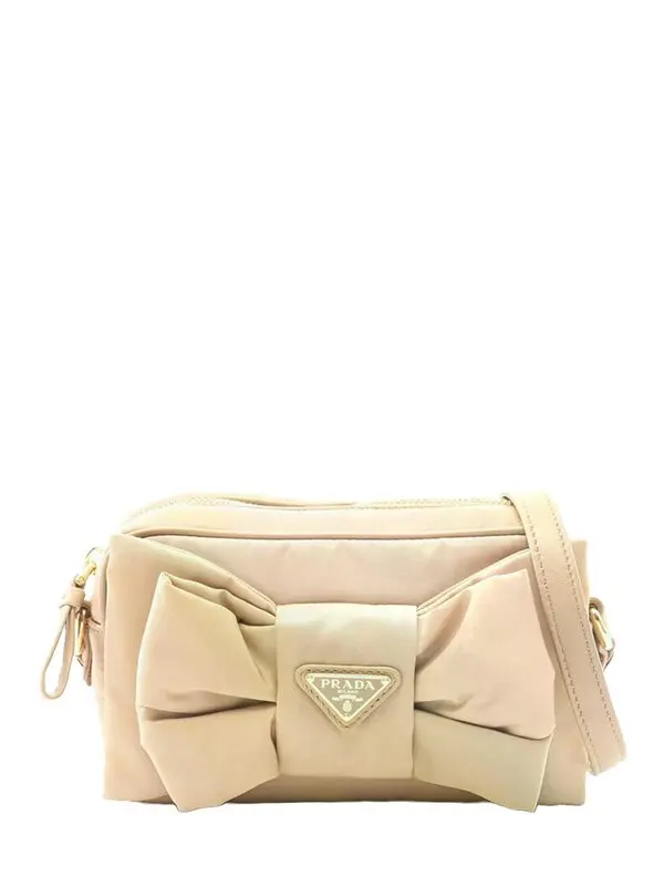Prada Re-nylon Bow Crossbody Bag - Neutrals