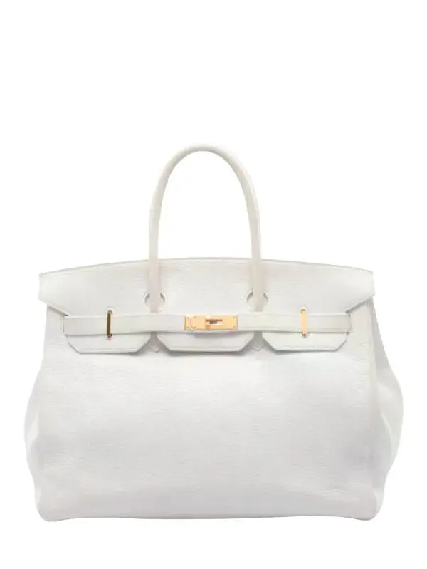 Hermès 2003 Clemence Birkin Retourne 35 Handbag - White