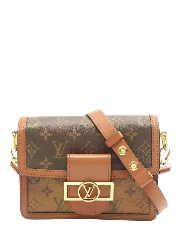 LOUIS VUITTON 2021-2026 Monogram Reverse Mini Dauphine Satchel - Brown