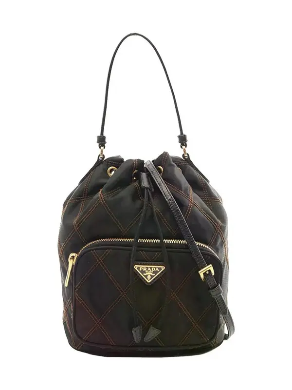 Prada 2000-2013 Tessuto Impunturato Bucket Bag - Black