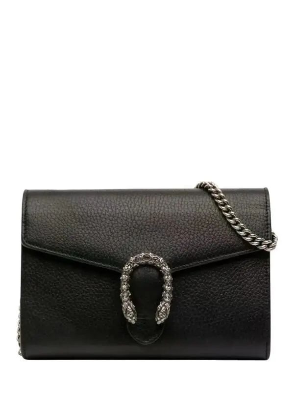 Gucci 2000-2025 Leather Dionysus Wallet On Chain - Black