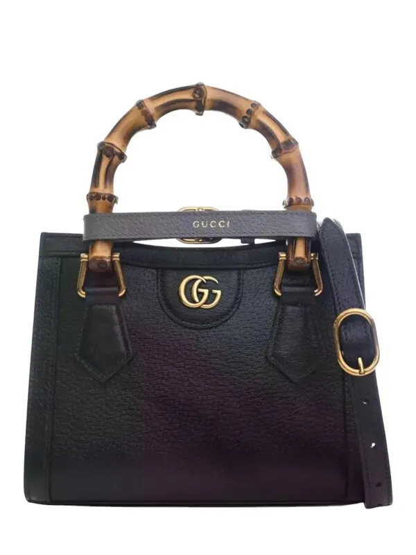 Gucci Small Calfskin Bamboo Diana Satchel - Black