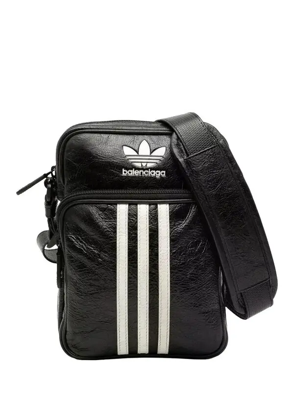 Balenciaga Adidas Small Lambskin Messenger Bag - Black