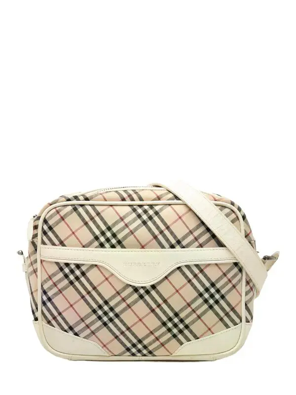 Burberry Nova Check Canvas Crossbody Bag - White