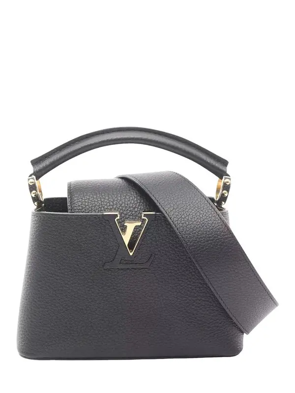 LOUIS VUITTON Taurillon Mini Capucines Satchel 2021-2026 - Black