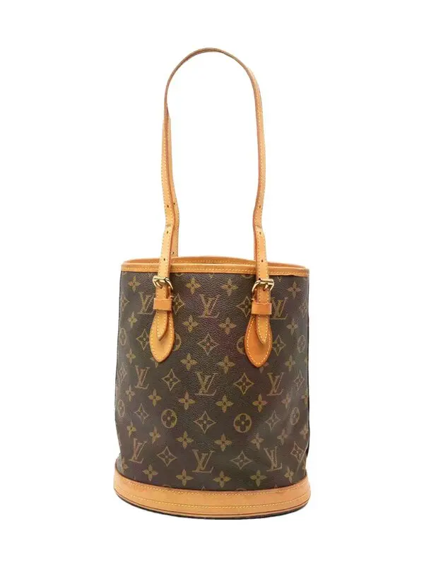 LOUIS VUITTON 2001 Monogram Petit Bucket Bag - Brown